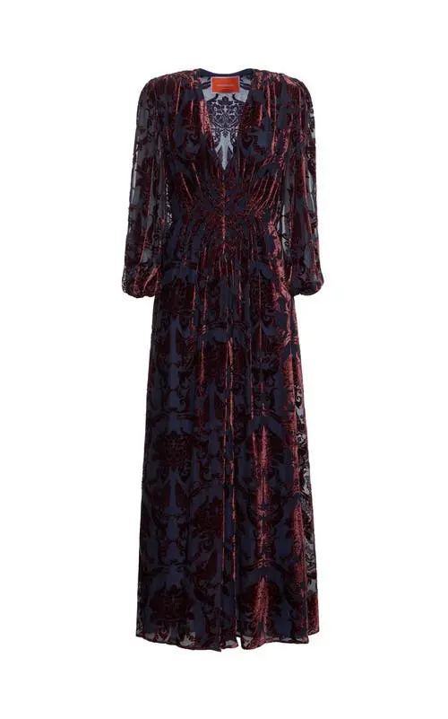 La DoubleJ Long Camerino Devoré Velvet Dress