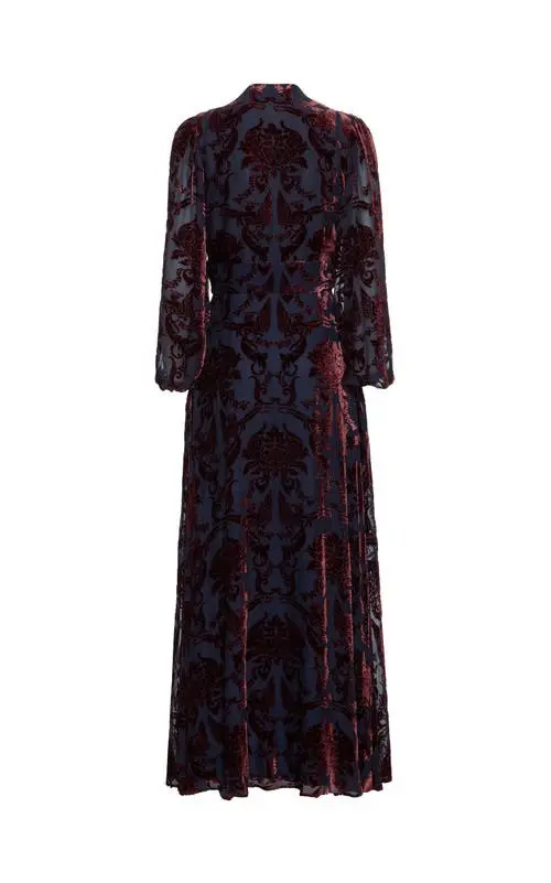 La DoubleJ Long Camerino Devoré Velvet Dress