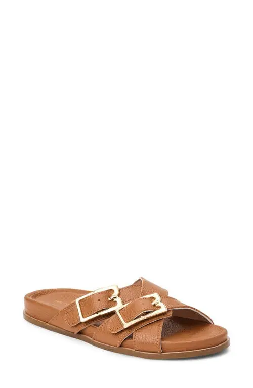 Bruno Magli Genesis Slide Sandal - Cognac Tumbled