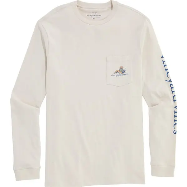 Vineyard Vines Camo Cooler Long Sleeve Graphic T-shirt - Stone