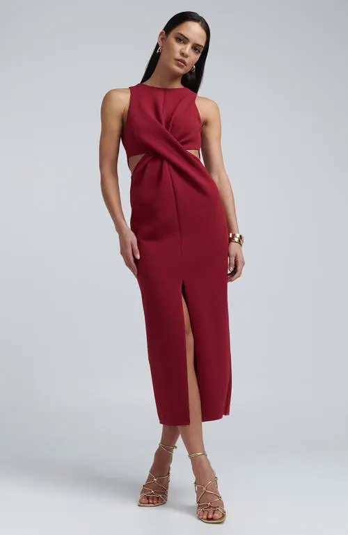 BWLDR Newark Midi Dress - Burgundy