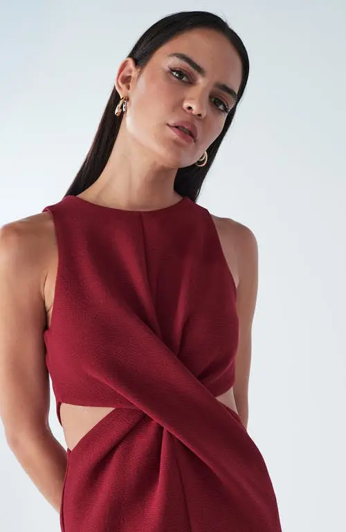 BWLDR Newark Midi Dress - Burgundy
