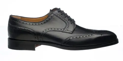 FERRINI French Calf Wing-tip Lace Up - Black