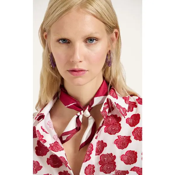La DoubleJ Mini Foulard 45x45 - Eclipse Bordeaux
