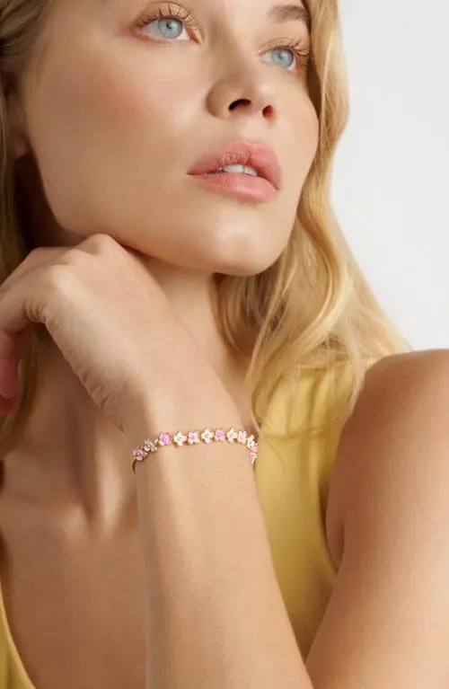Ted Baker London Gala Garland Slider Bracelet - Metallic Gold/pink