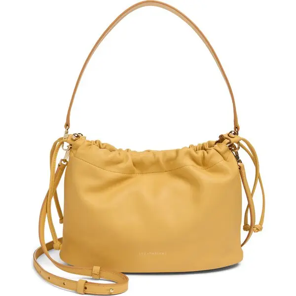 Strathberry Midi Leather Drawstring Handbag - Brulee
