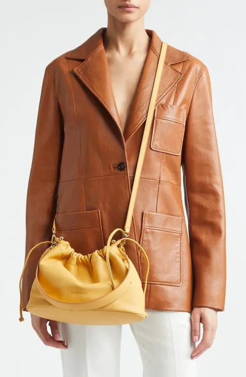 Strathberry Midi Leather Drawstring Handbag - Brulee