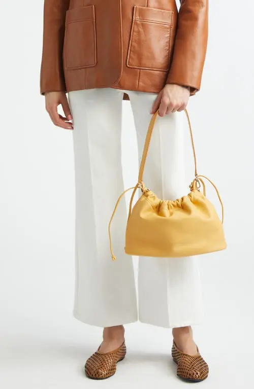 Strathberry Midi Leather Drawstring Handbag - Brulee