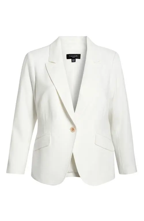 TAHARI ASL Stretch Bouclé Jacket - Ivory