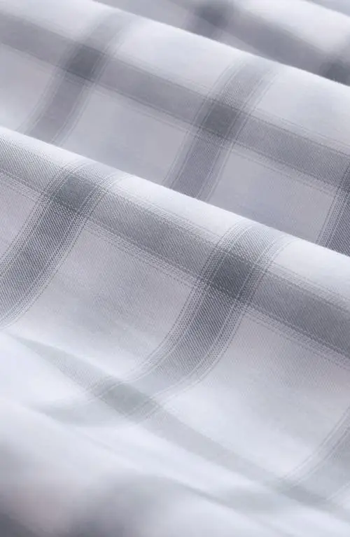 Bugatchi Julian Shaped Fit Check Stretch Cotton Button-up Shirt - Platinum