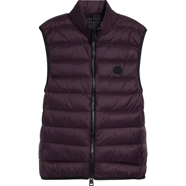 Moncler Deneb Zip Down Puffer Vest - Dark Burgundy