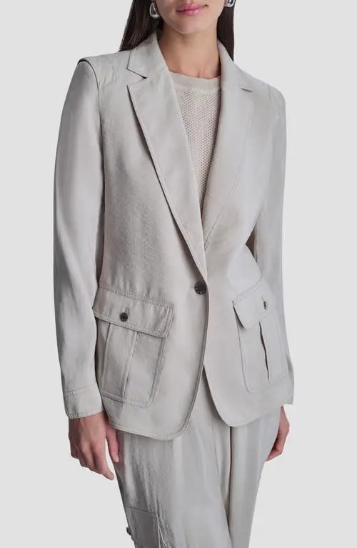 Dkny Faux Suede Fuji Blazer - Pebble