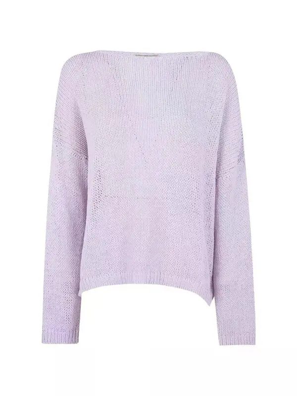 NUUR Boat-neck Cotton Sweater - Pink