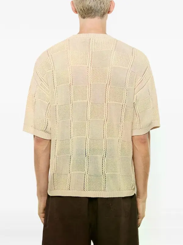 LANEUS Knitted Check T-shirt