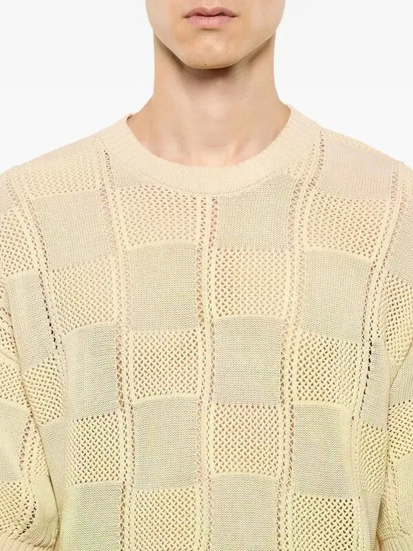 LANEUS Knitted Check T-shirt