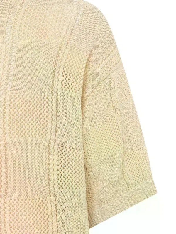 LANEUS Knitted Check T-shirt