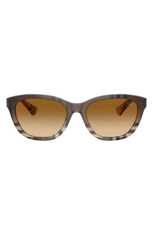 Burberry 54mm Rectangular Sunglasses - Check Gradient Sand/brown