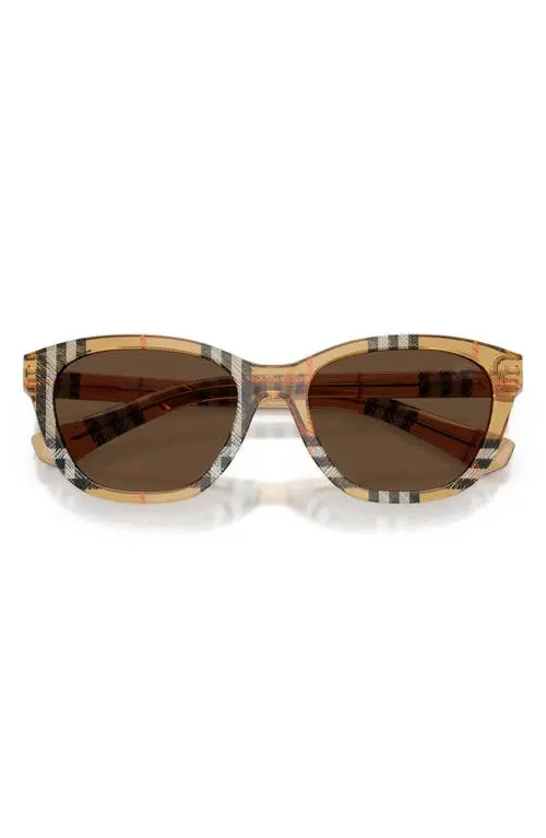 Burberry 54mm Rectangular Sunglasses - Check Sand/dark Brown