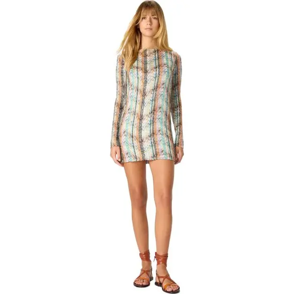 Missoni Viscose Lamé Blend Mini Dress With Multi-technique Knit - Multicoloured