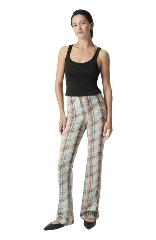 Missoni Flared Trousers In Viscose Lamé Blend With Multi-technique Knit And Sequins - Multicoloured