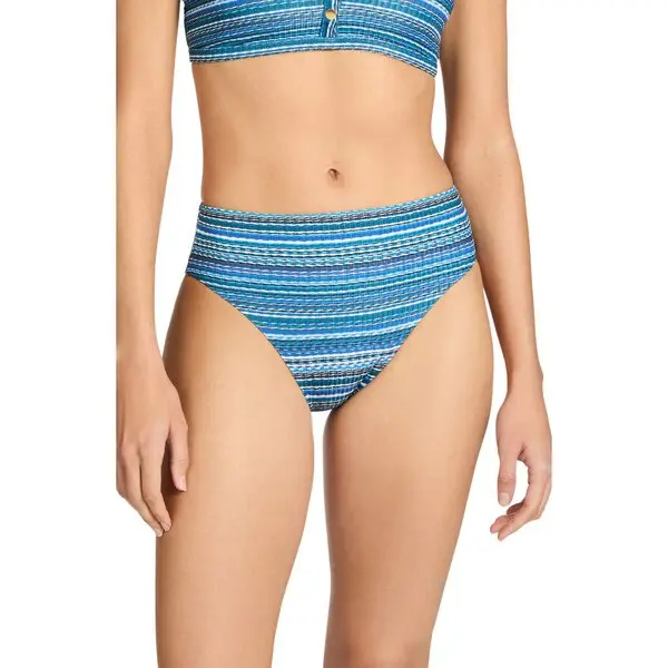 Robin Piccone Emilia High-waisted Bikini Bottoms - Lapis Multi