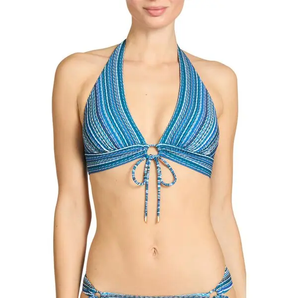 Robin Piccone Emilia Keyhole Bikini Top - Lapis Multi