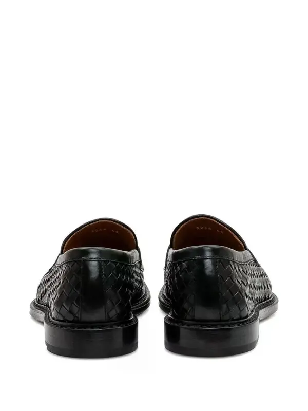 DOUCAL'S Woven Penny Loafers - Black