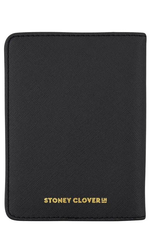 Stoney Clover Lane Textured Faux Leather Passport Case - Noir