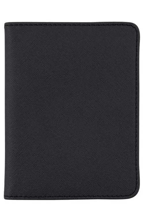 Stoney Clover Lane Textured Faux Leather Passport Case - Noir