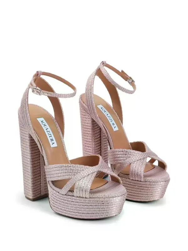 AQUAZZURA Sundance Plateau Crossover Platform Sandals