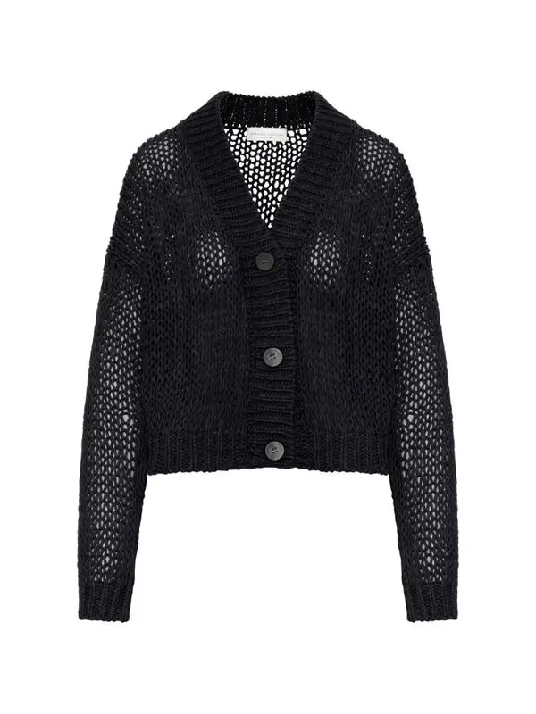 ROBERTO COLLINA Button-fastening V-neck Cardigan - Black