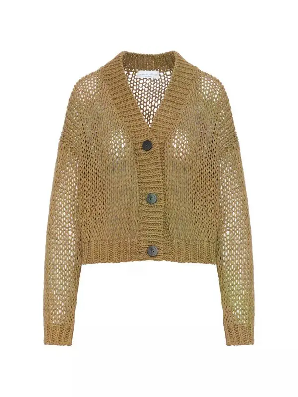 ROBERTO COLLINA Open Knit Buttoned Cardigan - Neutrals