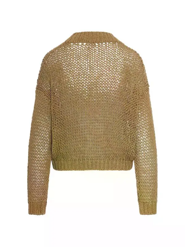 ROBERTO COLLINA Open Knit Buttoned Cardigan - Neutrals