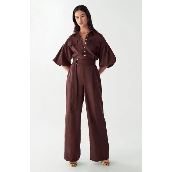 WILLA Braelyn Jumpsuit - Chocolate