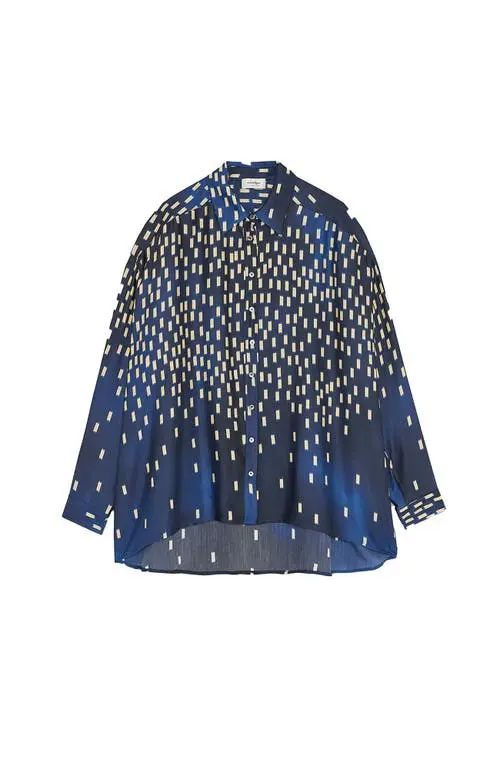 OTTOD'AME Printed Satin Button-up Shirt