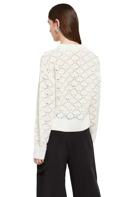 OTTOD'AME Fretworked Crewneck Pullover