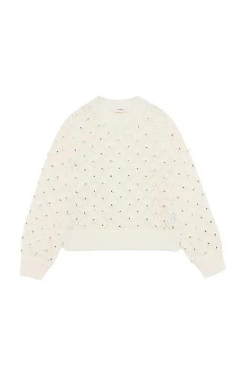 OTTOD'AME Fretworked Crewneck Pullover