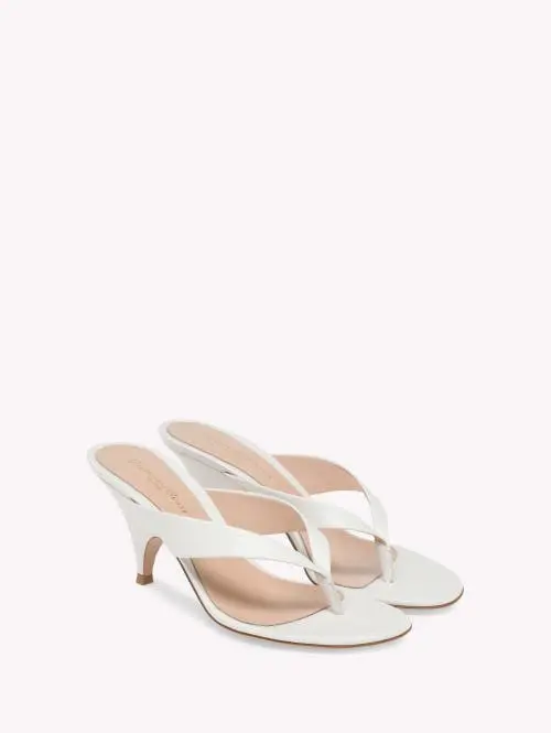 GIANVITO ROSSI Sofia Thong Mule - White Calf Leather