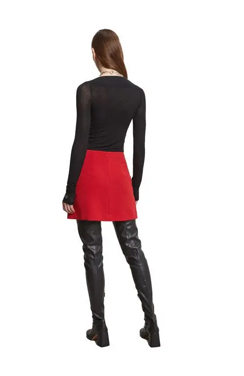 OTTOD'AME Solid Mini Skirt
