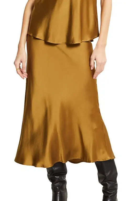 OTTOD'AME Viscose Fluid Maxi Skirt - Brown