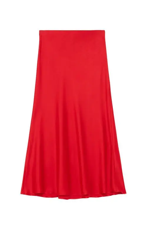 OTTOD'AME Viscose Fluid Long Skirt - Red