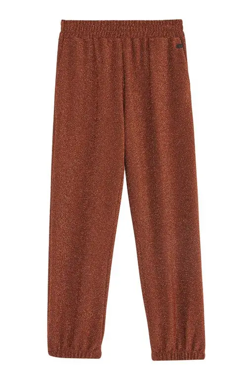 OTTOD'AME Viscose Lurex Jogger Trousers - Metallic Rust