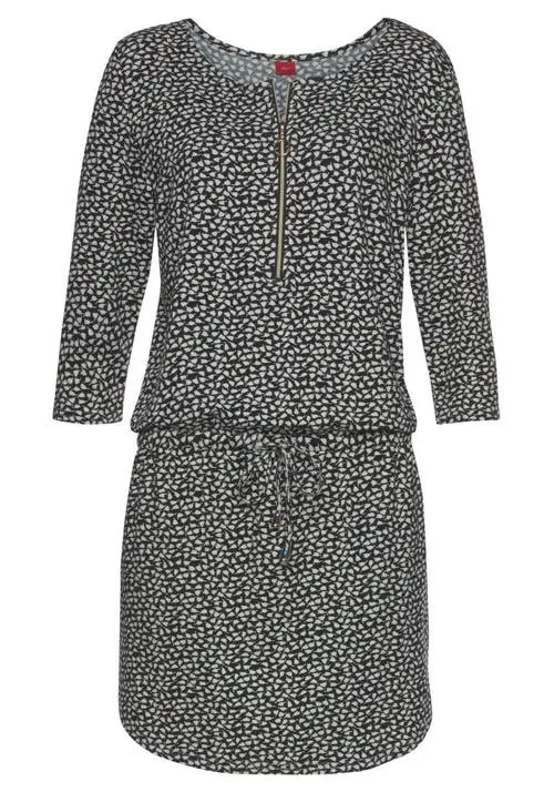 LASCANA Zip Detail Printed Dress