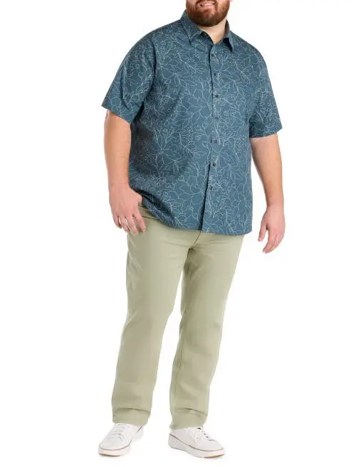 TRUE NATION BY DXL Big & Tall Floral Sport Shirt V2 - Dark Slate