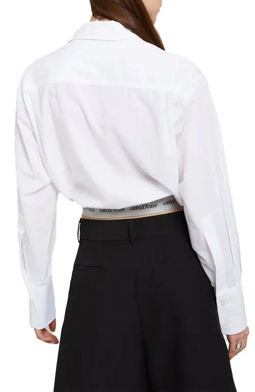 OTTOD'AME Poplin Criss-cross Neckline Shirt