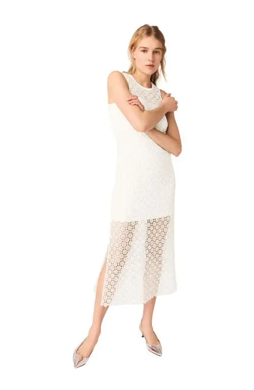 Maje Rhinestone Crochet Maxi Dress