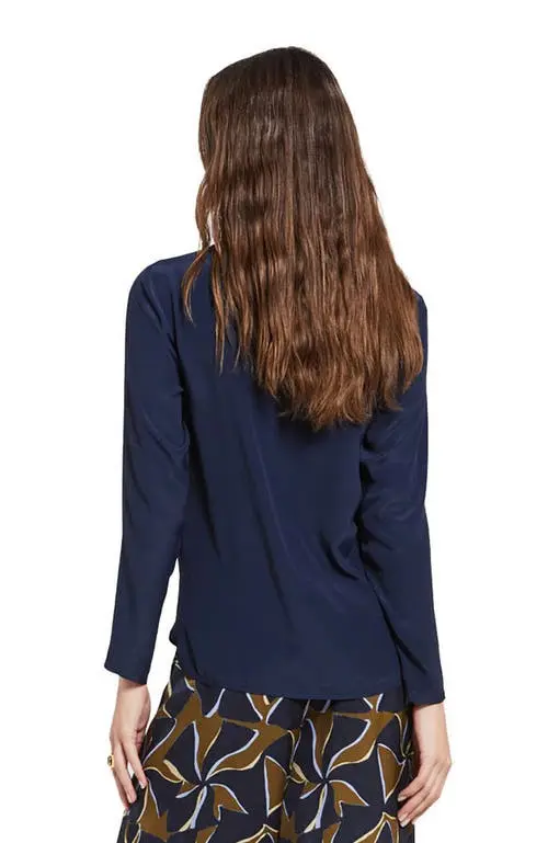 OTTOD'AME Long Sleeve Silk-blend Blouse - Blue