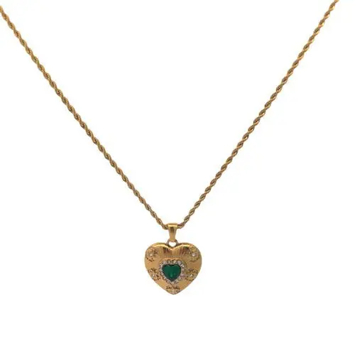 GEMINI JEWELRY Rope Chain Necklace With Heart Pendant