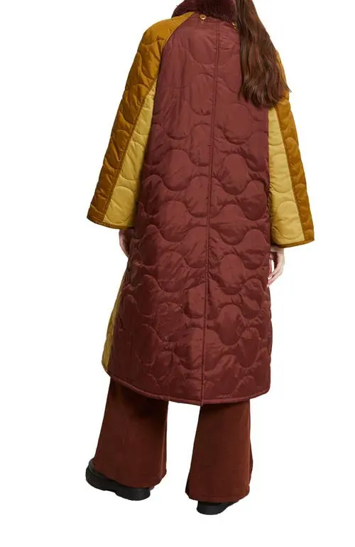 OTTOD'AME Quilted Long Puffer Jacket - Brown