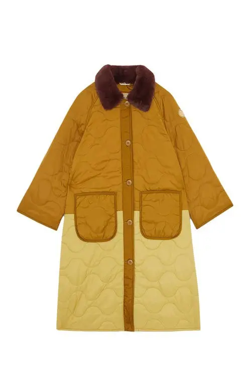 OTTOD'AME Quilted Long Puffer Jacket - Brown